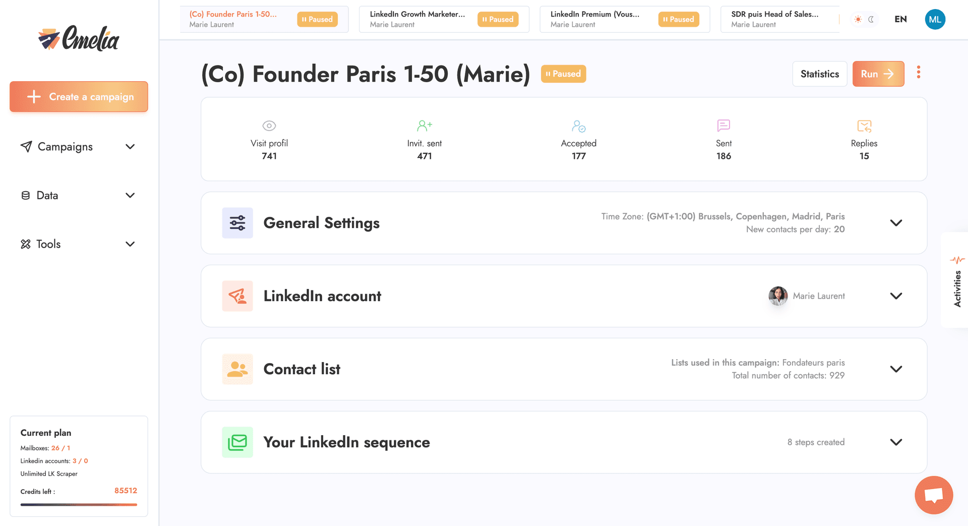 Emelia - Your all-in-one B2B prospecting tool.