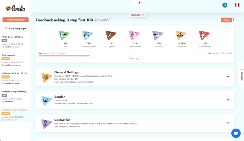 Emelia - Your all-in-one B2B prospecting tool.